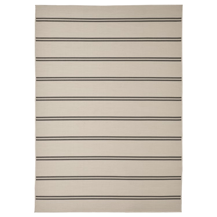 VIRKLUND rug flatwoven, in/outdoor, beige/dark grey, 160x230 cm - IKEA ...