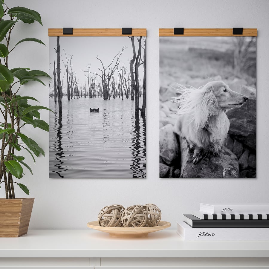 VISBÄCK poster hanger, bamboo, 40 cm - IKEA Spain