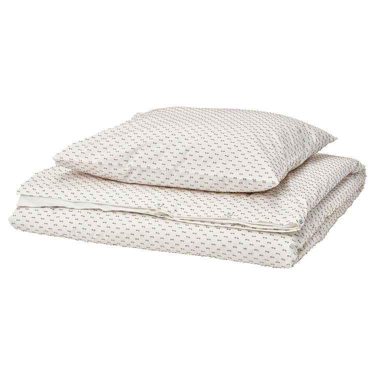 BANDKNIPPE funda nórdica con funda de almohada, blanco/beige, 150x200 ...