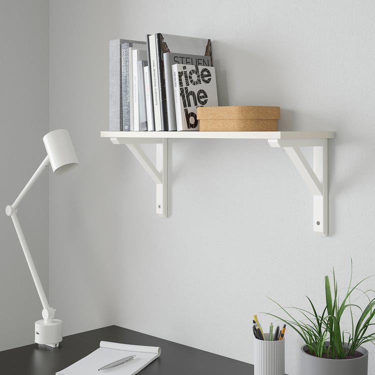 BURHULT / SANDSHULT estante, blanco/álamo tinte blanco, 59x20 cm - IKEA