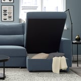 ESKILSTUNA sofá 3 plazas con chaiselongue, Gunnared azul - IKEA