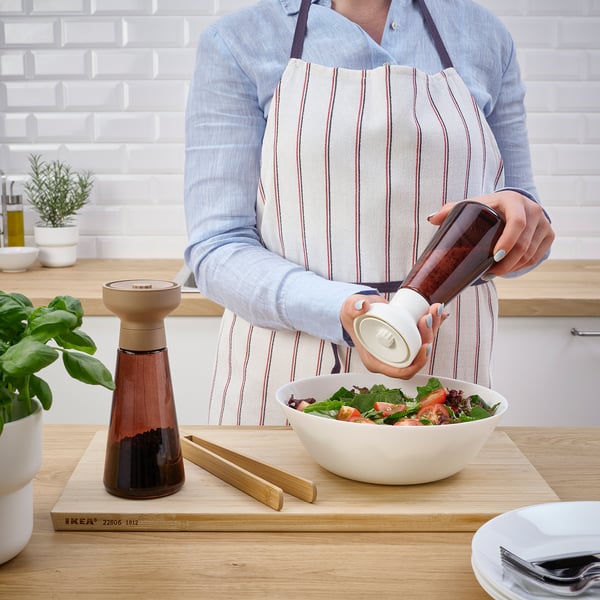 HALVTOM Molinillo para especias, vidrio/marrón, 19 cm - IKEA