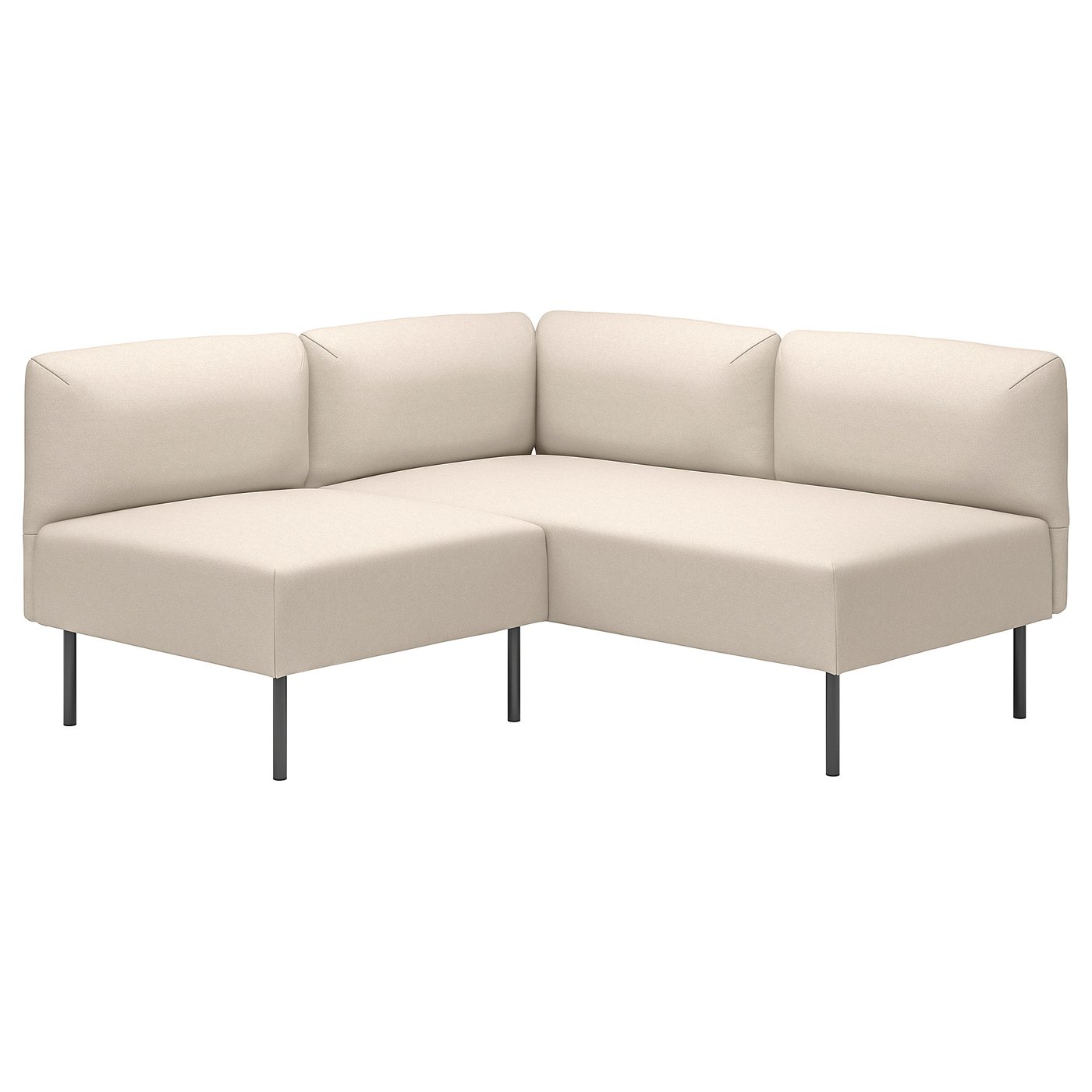 LILLEHEM sofá esquinero modular de 2 plazas, Vissle beige/metal - IKEA