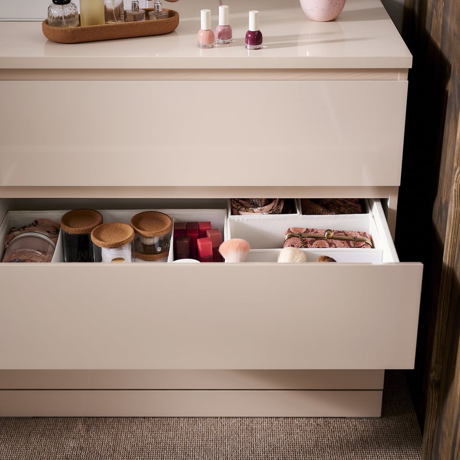 MALM cómoda de 3 cajones, naranja claro/alto brillo, 80x78 cm - IKEA