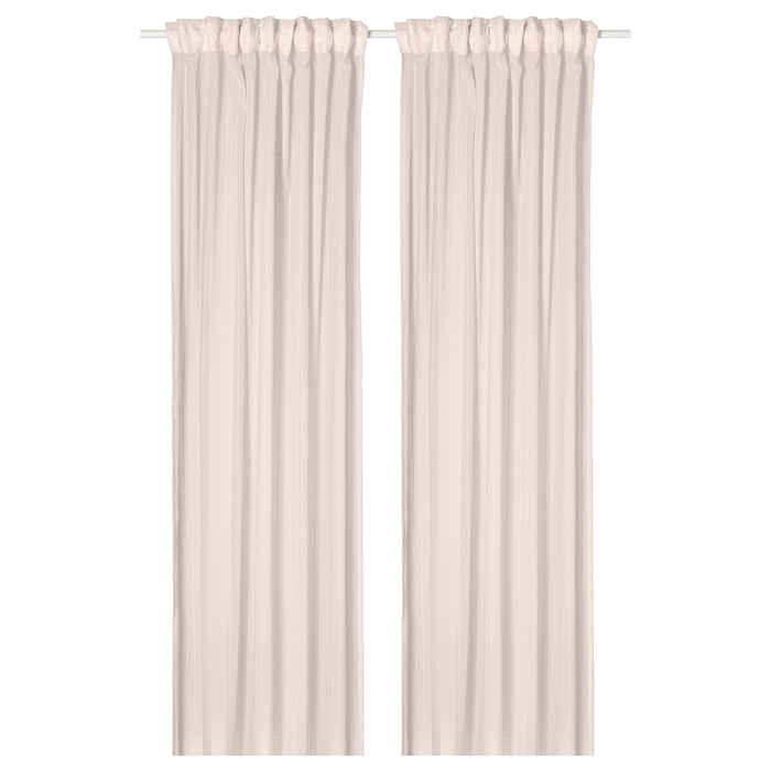 MATILDA visillo, pack de 2 unidades, rosa claro/con cinta de fruncir ...