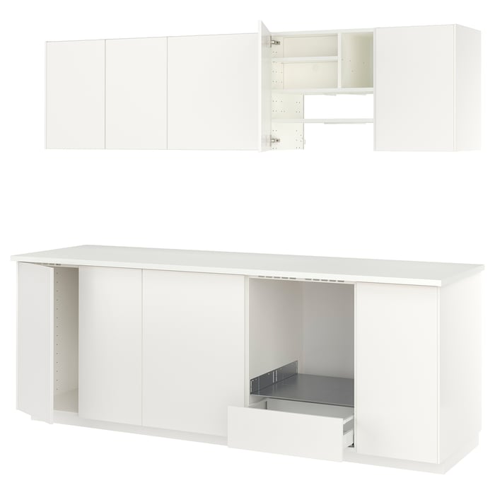 METOD cocina, blanco/Veddinge blanco, 246x60x207 cm - IKEA