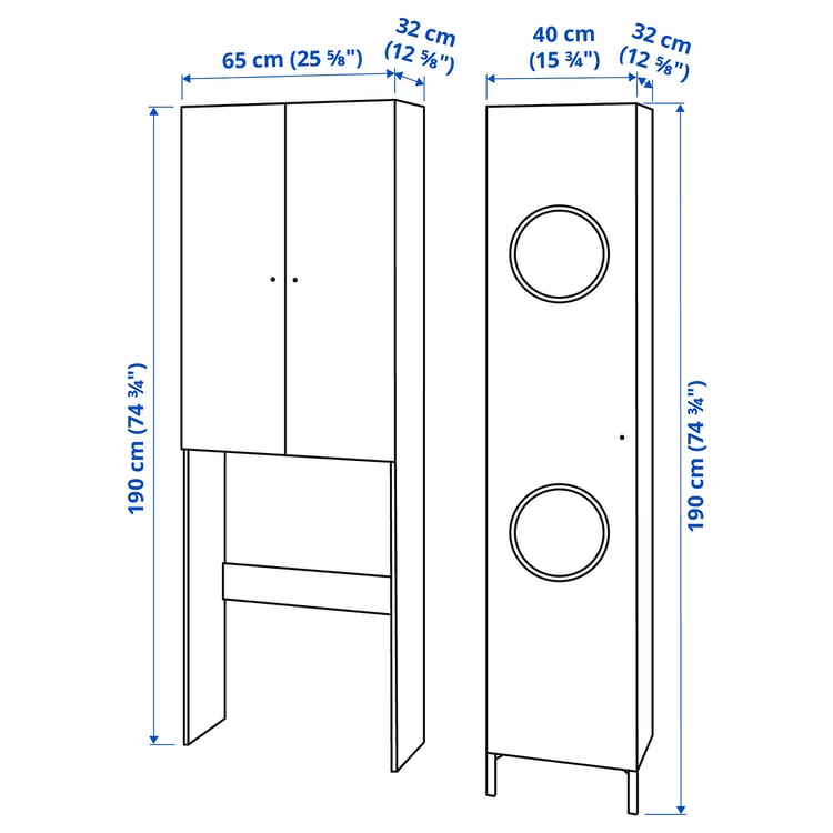 NYSJÖN combinación para la colada, blanco, 105x32x190 cm - IKEA