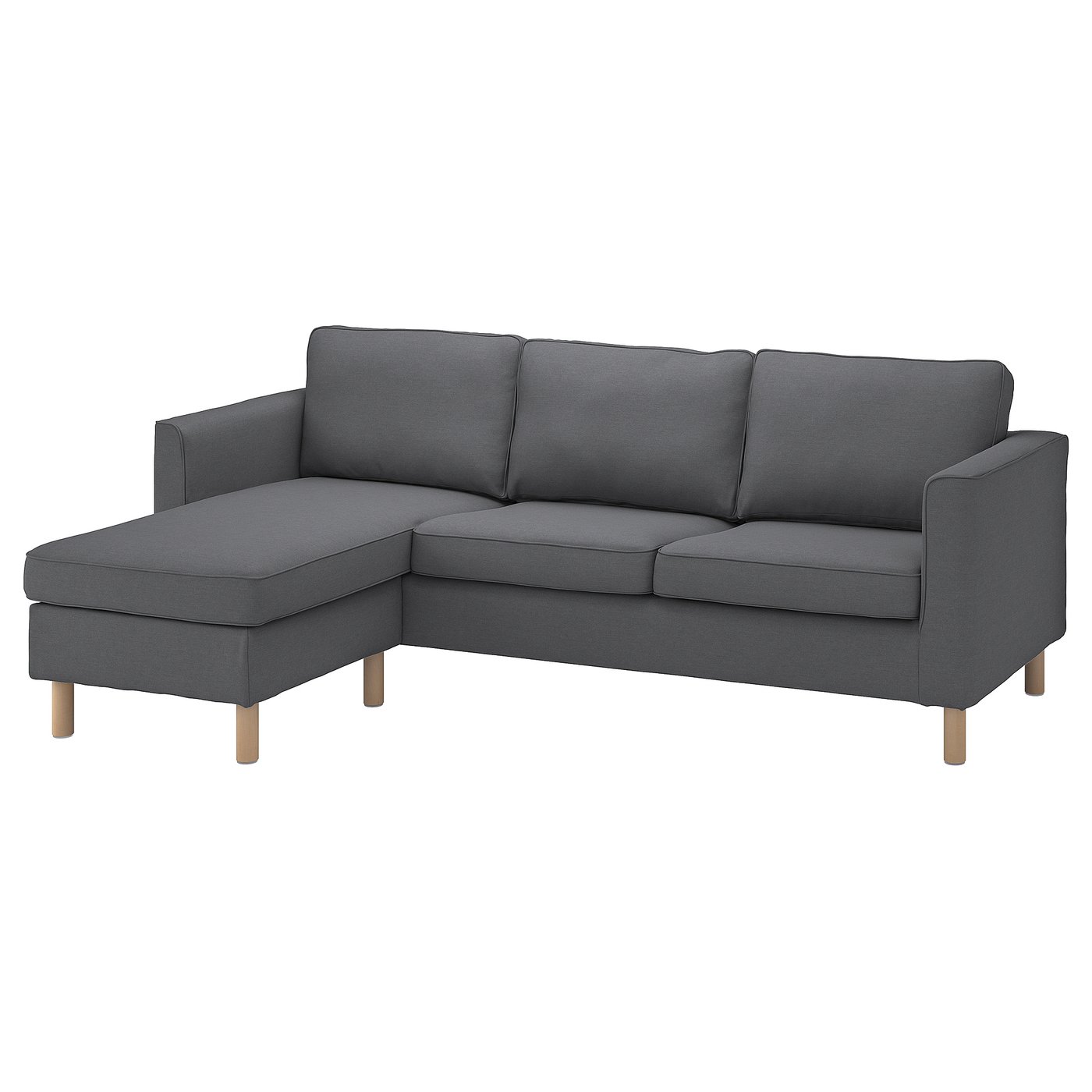 PÄRUP sofá 3 plazas con chaiselongue, Vissle gris - IKEA