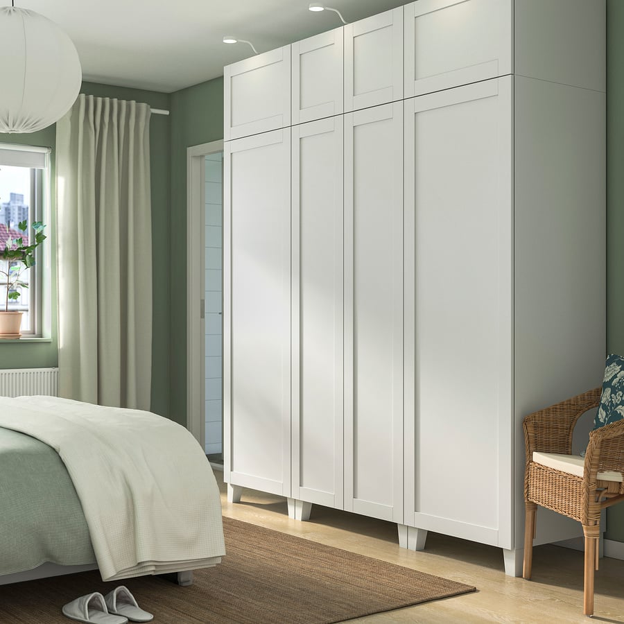 PLATSA armario 8 puertas, blanco/Sannidal blanco, 200x57x231 cm - IKEA