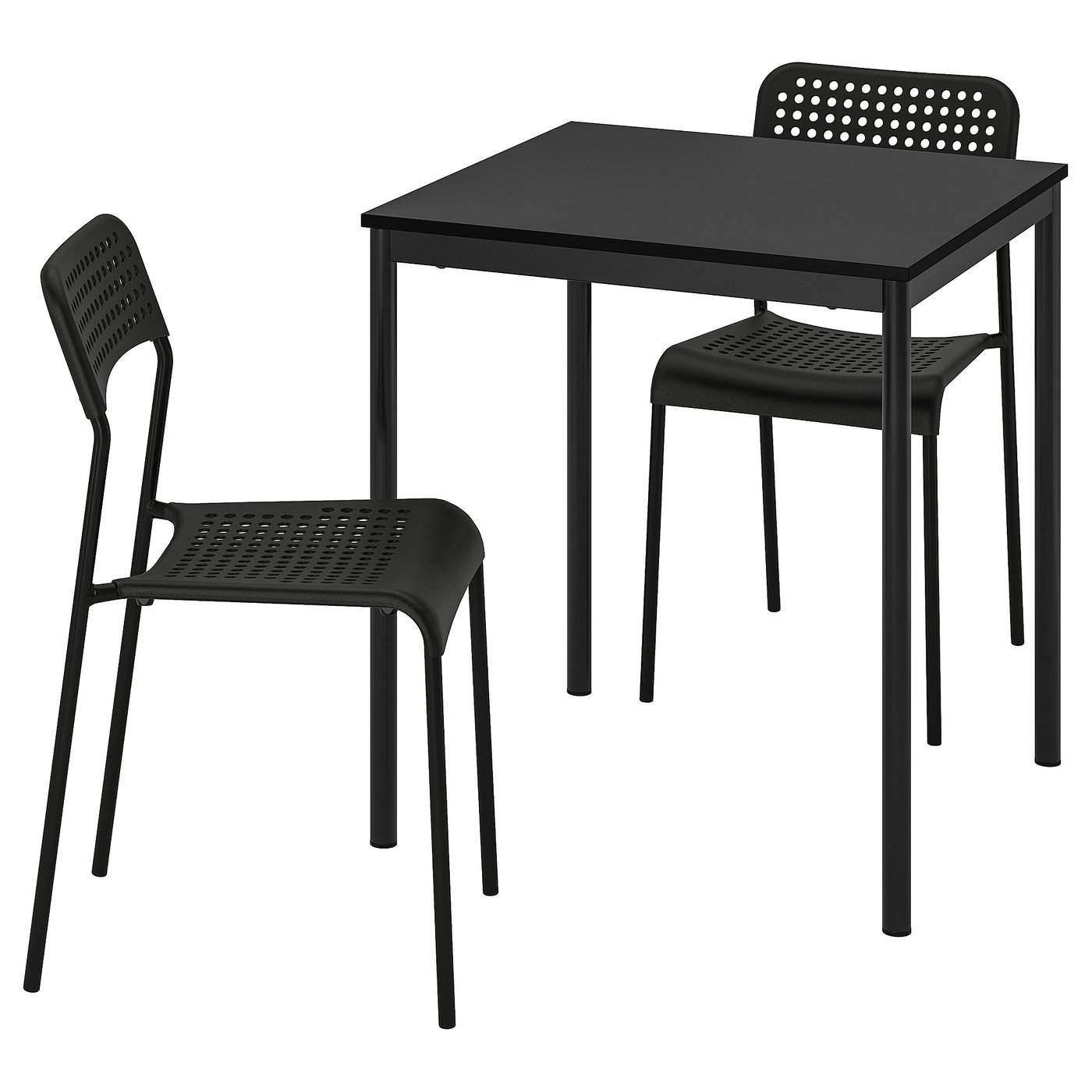 SANDSBERG / ADDE mesa y dos sillas, negro/negro, 67x67 cm - IKEA