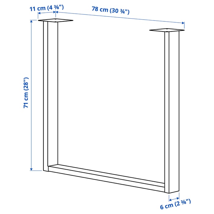SKÅLSTA pata de la mesa, forma de U negro-gris - IKEA