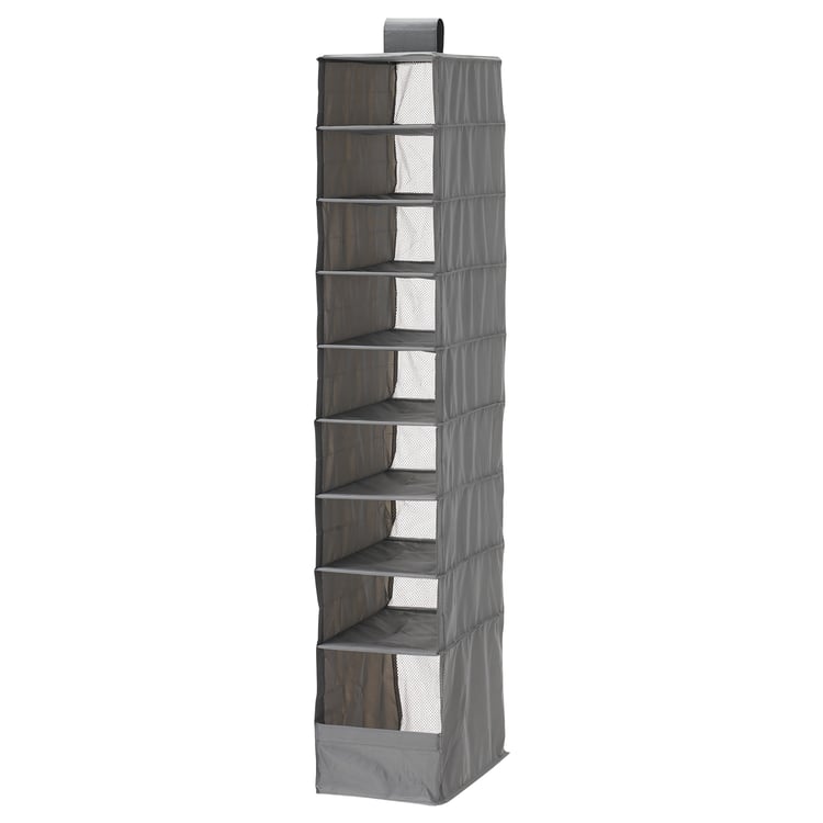 SKUBB almacenaje con 9 compartimentos, gris oscuro, 22x34x120 cm - IKEA