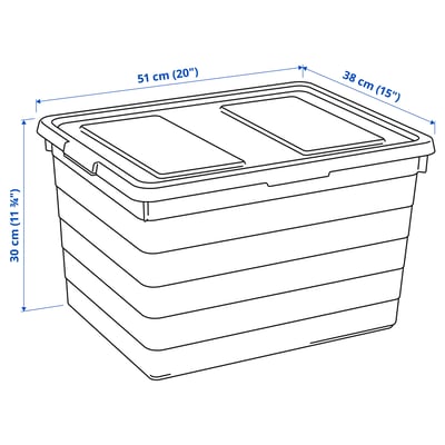 SOCKERBIT caja con tapa, blanco, 38x51x30 cm - IKEA