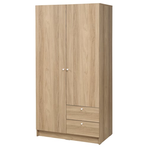 VILHATTEN armario de 2 puertas y 2 cajones, efecto roble, 98x57x190 cm - IKEA