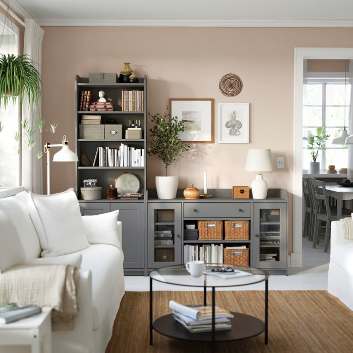 HAUGA Combinación de armario e estante - IKEA