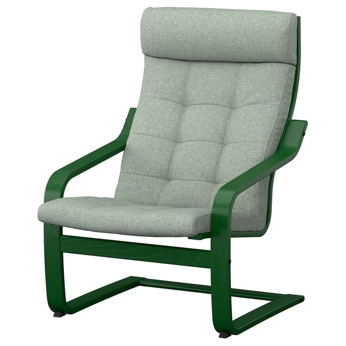 POÄNG cadeira de brazos, verde escuro/Gunnared verde claro - IKEA