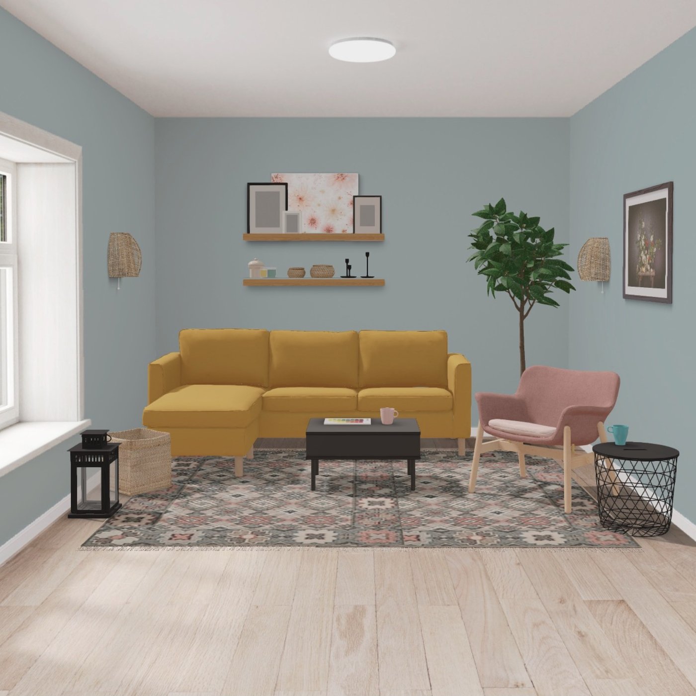 EKHOLMA corner sofa, 4-seat with open end, Kilanda pale blue - IKEA
