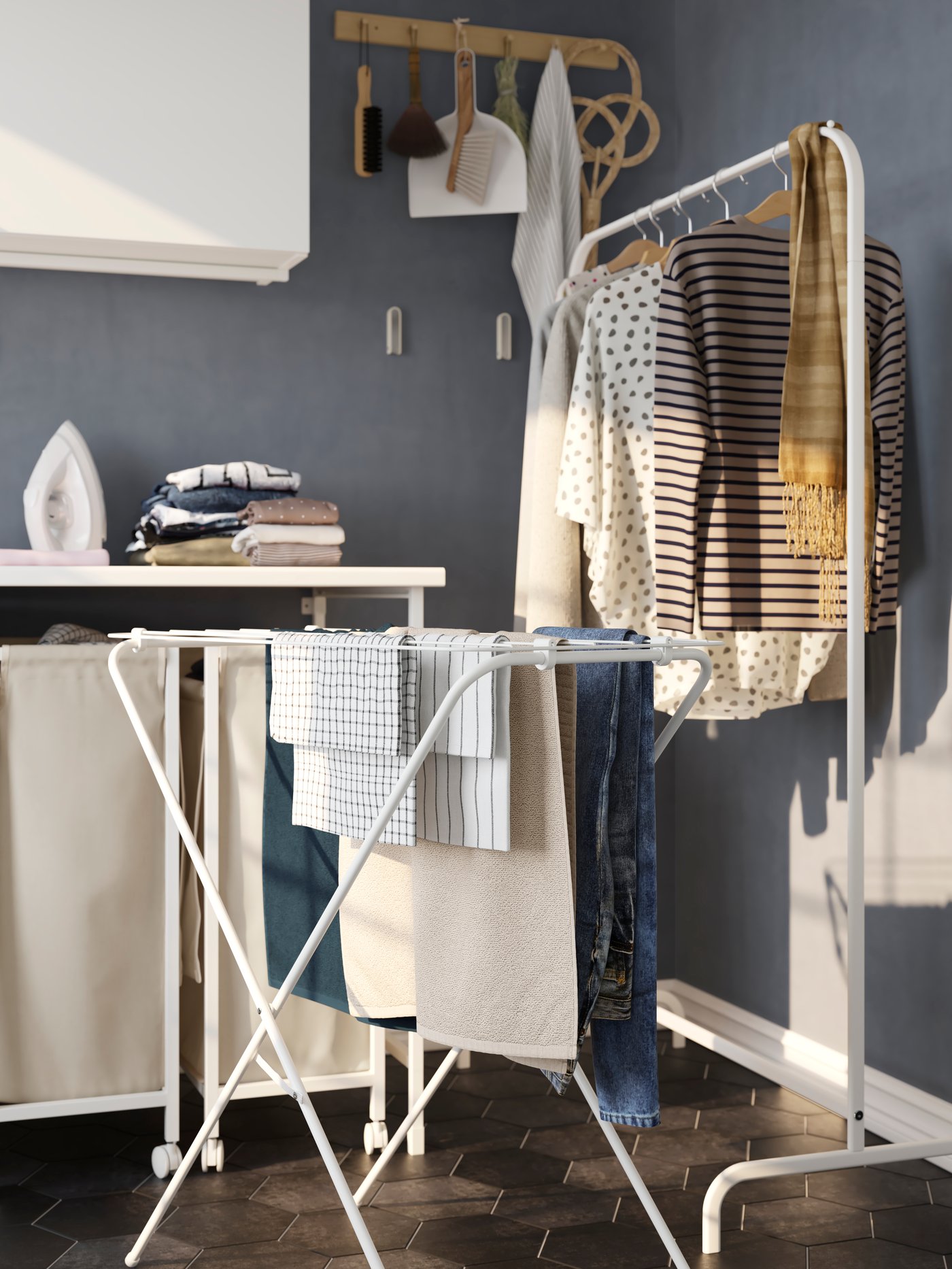 Complete laundry set-up for washing, drying & storage - IKEA