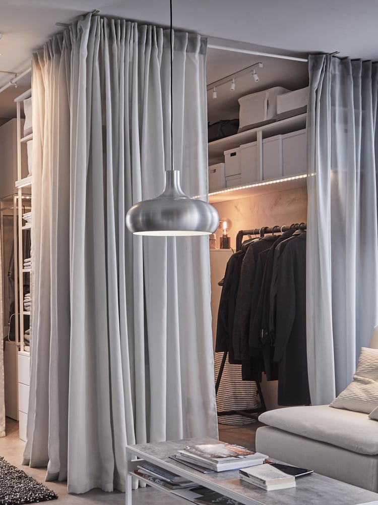 How to use curtains to divide your space - IKEA