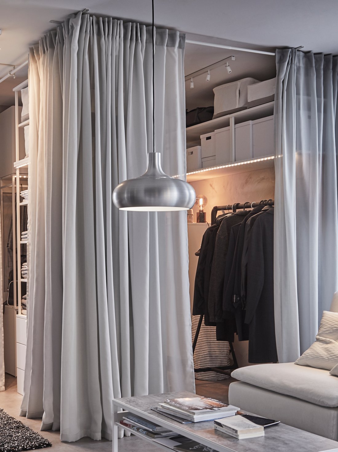 How to use curtains to divide your space - IKEA