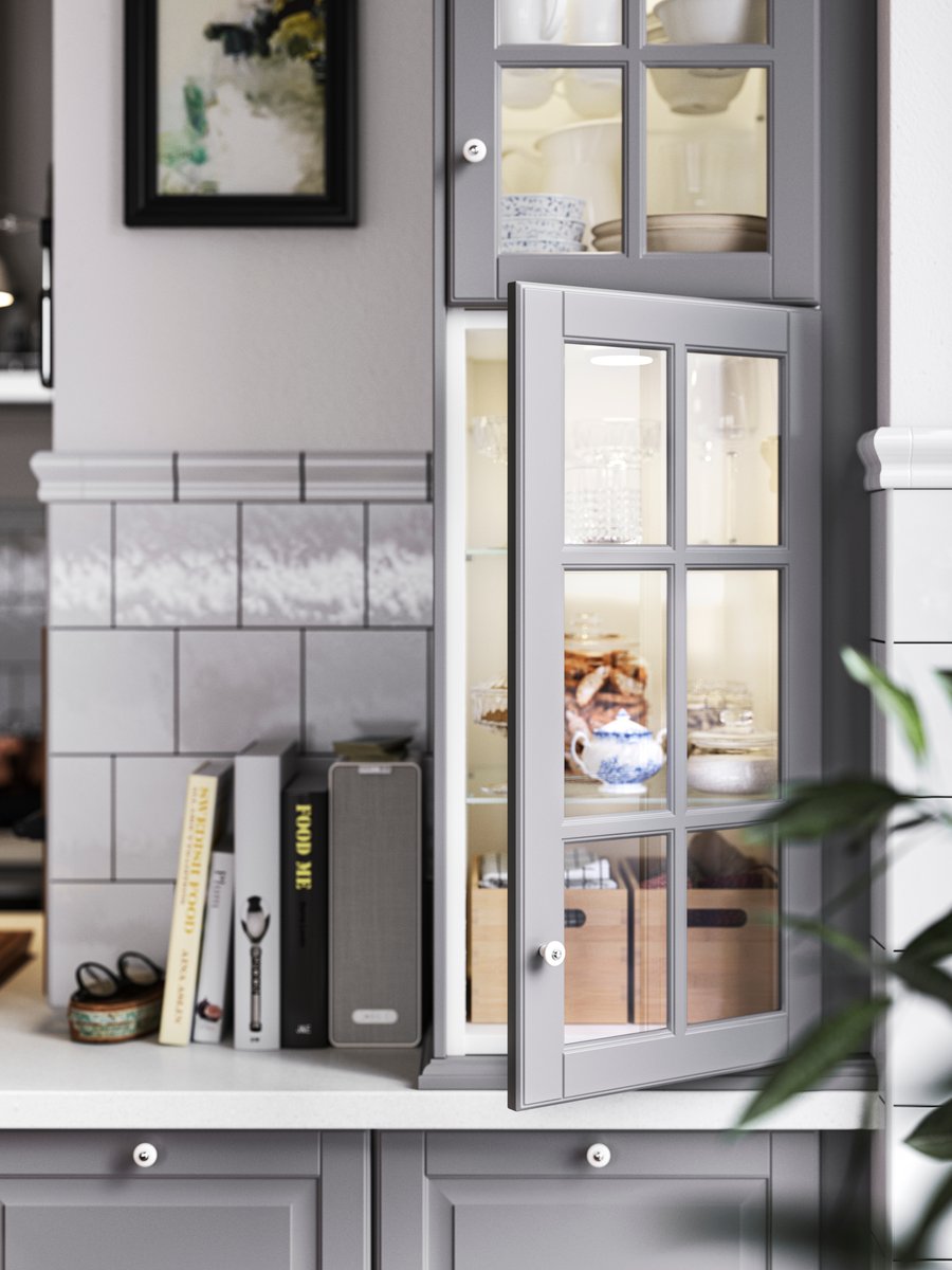 The traditional touch with grey BODBYN kitchen fronts - IKEA CA