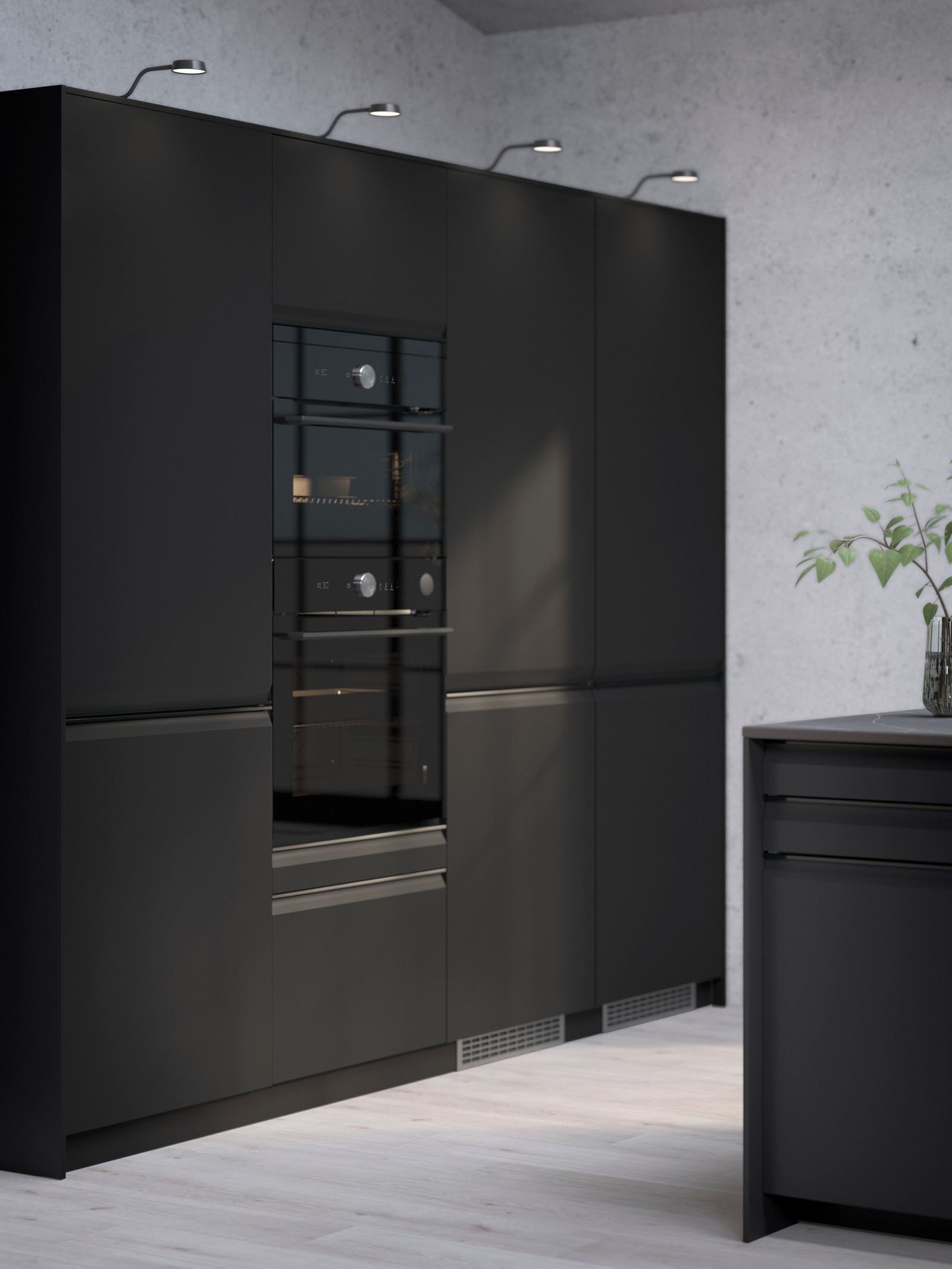 Matt Anthracite Kitchen With Integrated Handles - IKEA UK