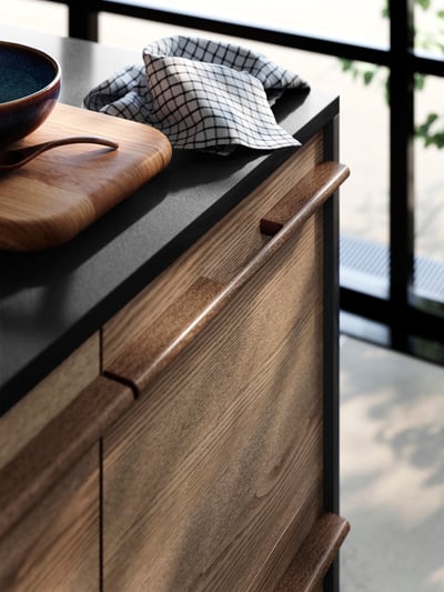 STENSTA dark brown ash veneer kitchen fronts - IKEA