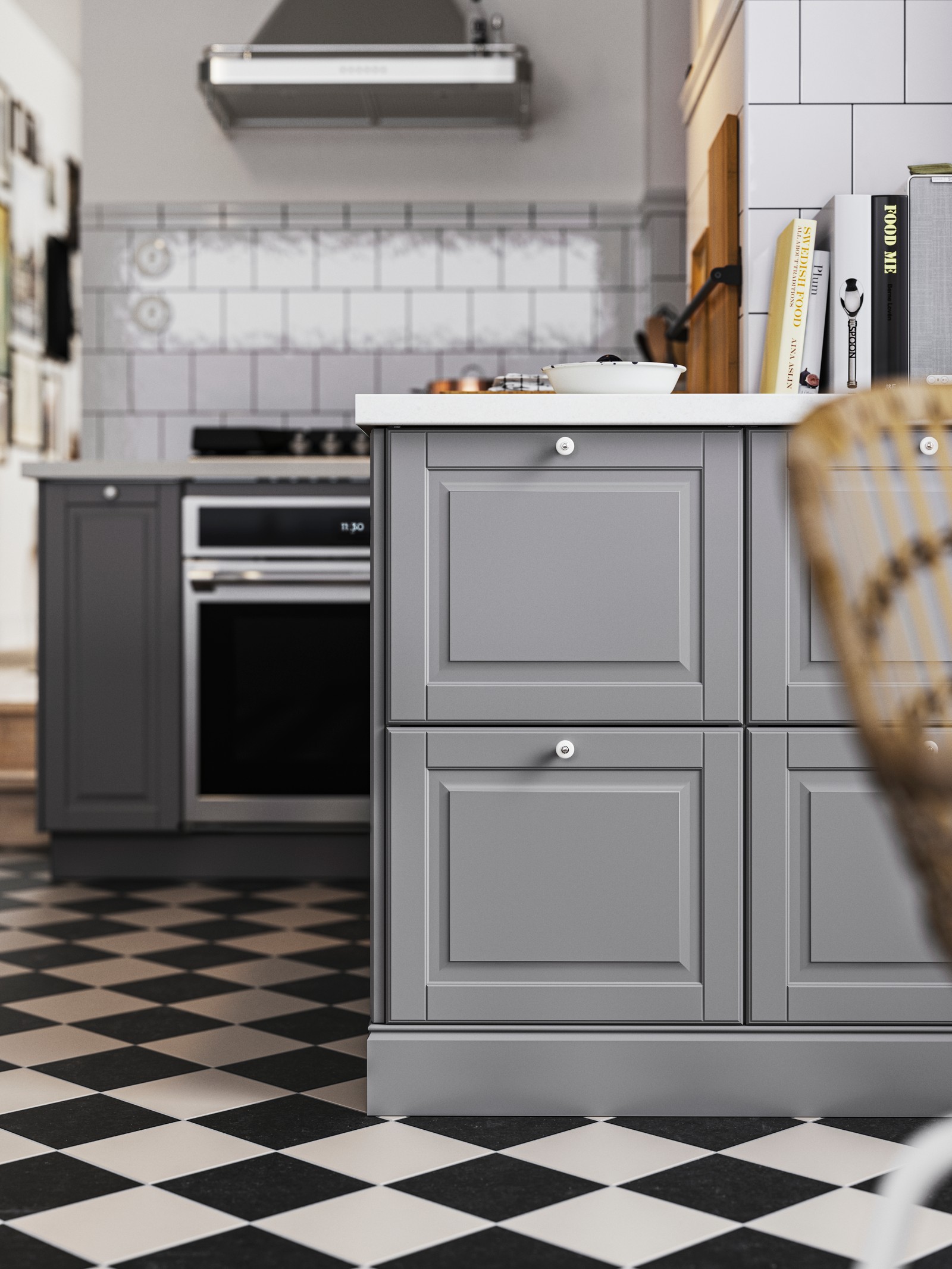 The traditional touch with gray BODBYN kitchen fronts - IKEA