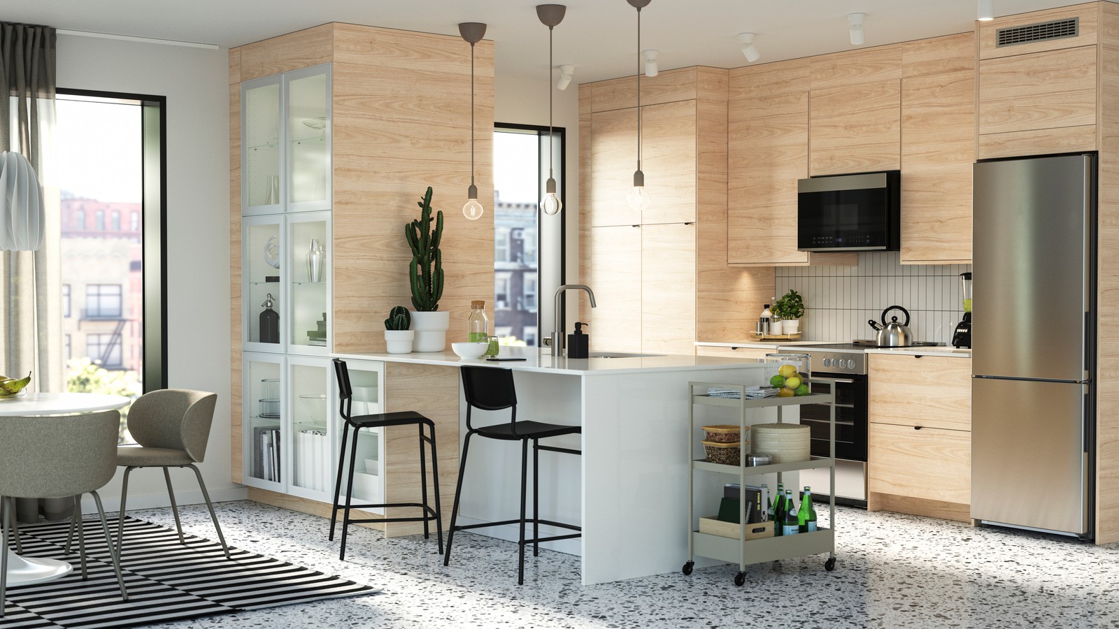 Light Ash Kitchen Cabinets - ASKERSUND Series - IKEA