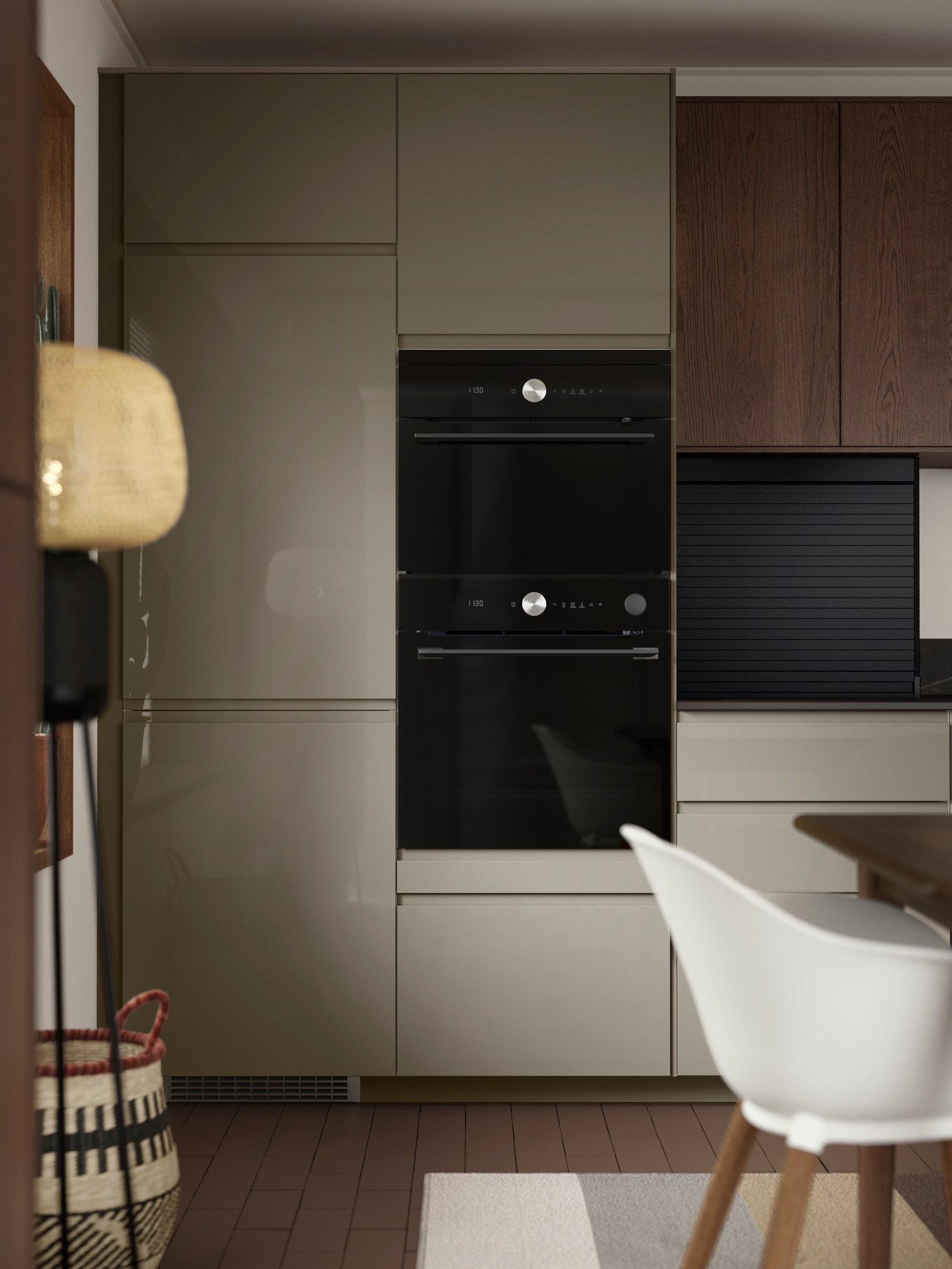 High-Gloss dark grey Kitchen With Integrated Handles - IKEA UK