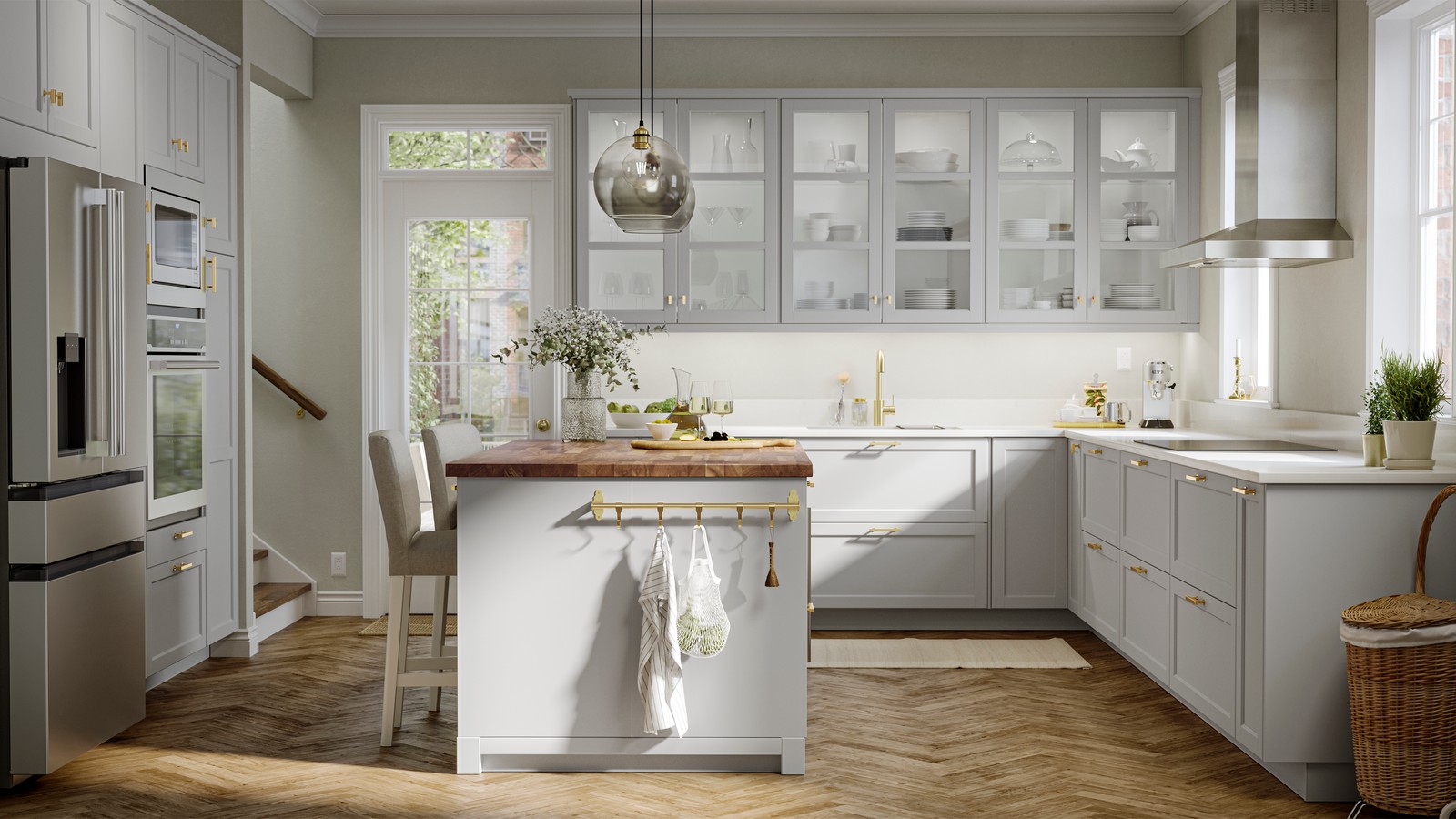 Light Gray Kitchen Cabinets - LERHYTTAN Series - IKEA