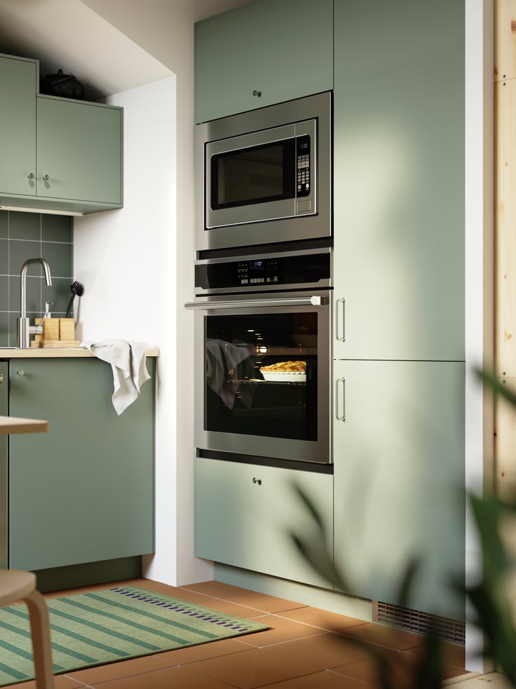 A sage green kitchen with NICKEBO fronts - IKEA