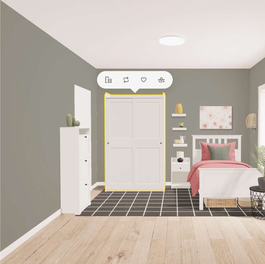 HAUGA wardrobe with sliding doors, white, 461/2x215/8x783/8" - IKEA