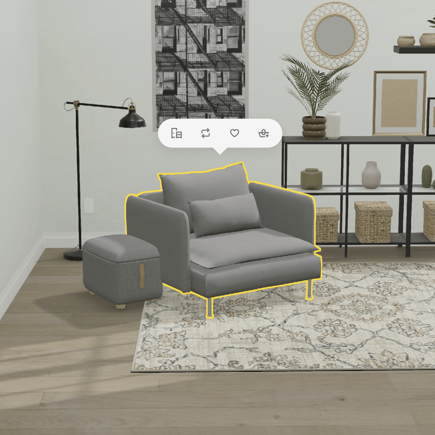 STRANDMON Sessel & Hocker, Nordvalla dunkelgrau - IKEA Deutschland