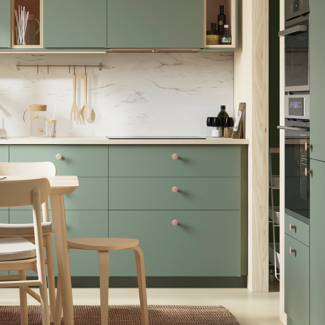 Cuisine verte et bois - IKEA