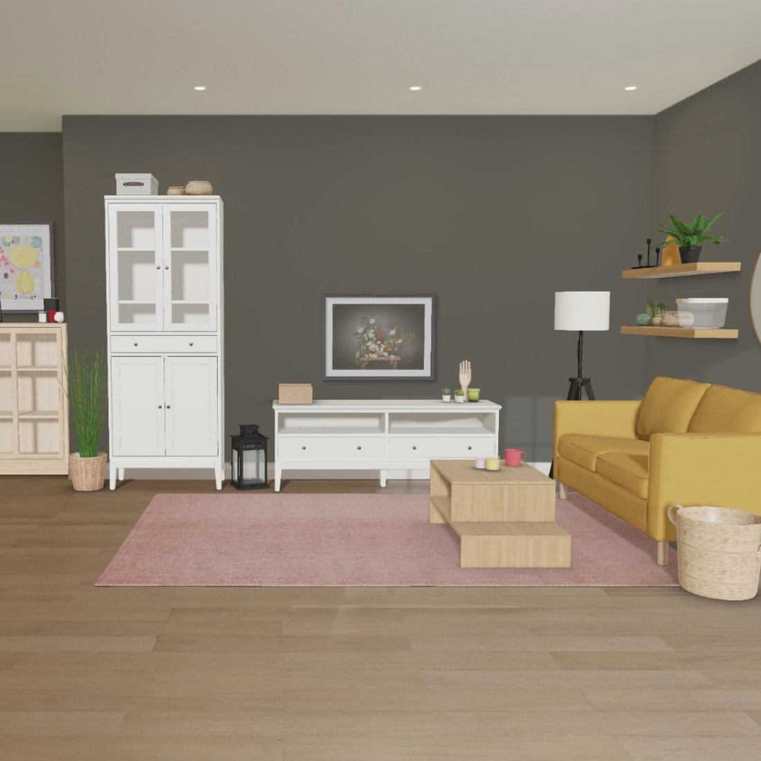 MILSBO glass-door cabinet, anthracite, 393/4x393/8" - IKEA