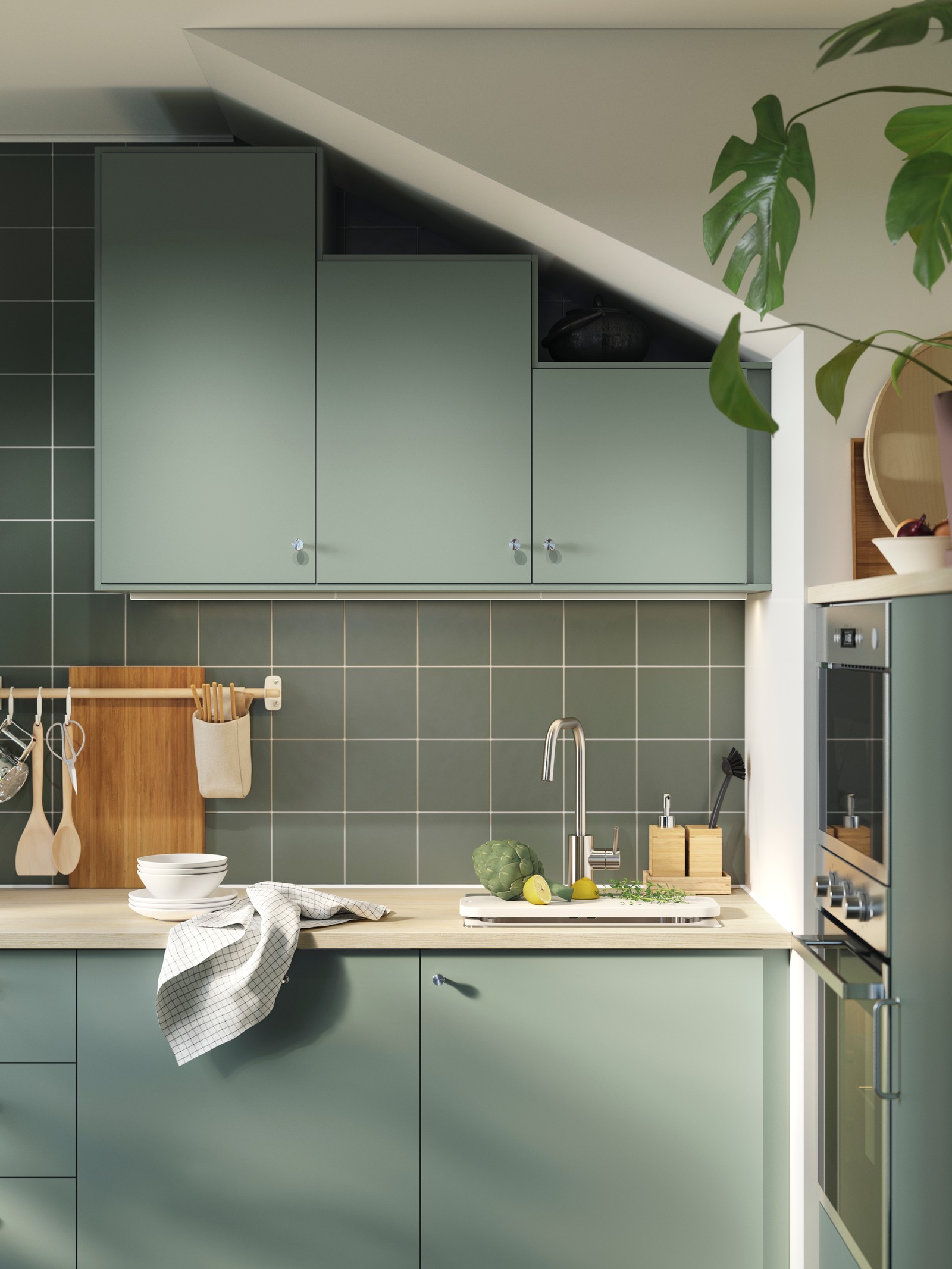 Cucina Verde Salvia a L: perfetta per piccoli spazi - IKEA Italia