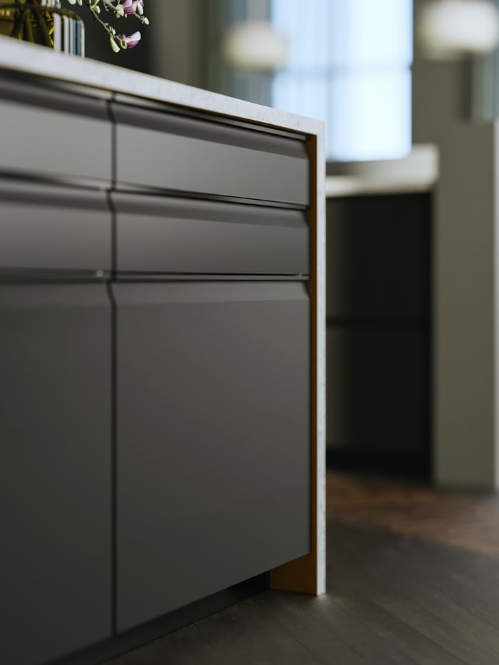 Matt Anthracite Kitchen With Integrated Handles - IKEA UK