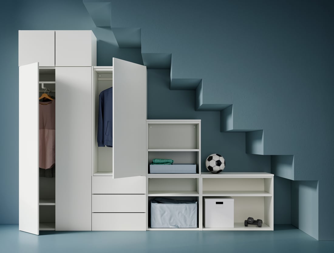 PLATSA wardrobe with 4 doors, white Fonnes/green, 160x42x191 cm - IKEA