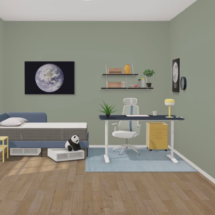 MICKE Mobile studio angolare, bianco, 100x142 cm - IKEA Italia