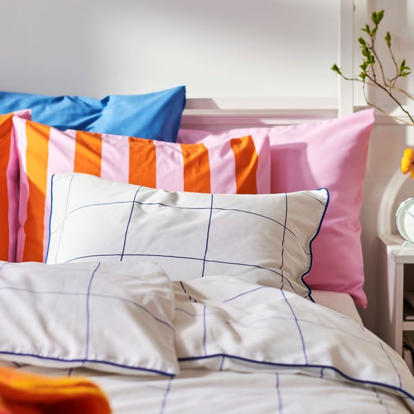 Grid Duvet Cover with Piping - IKEA US