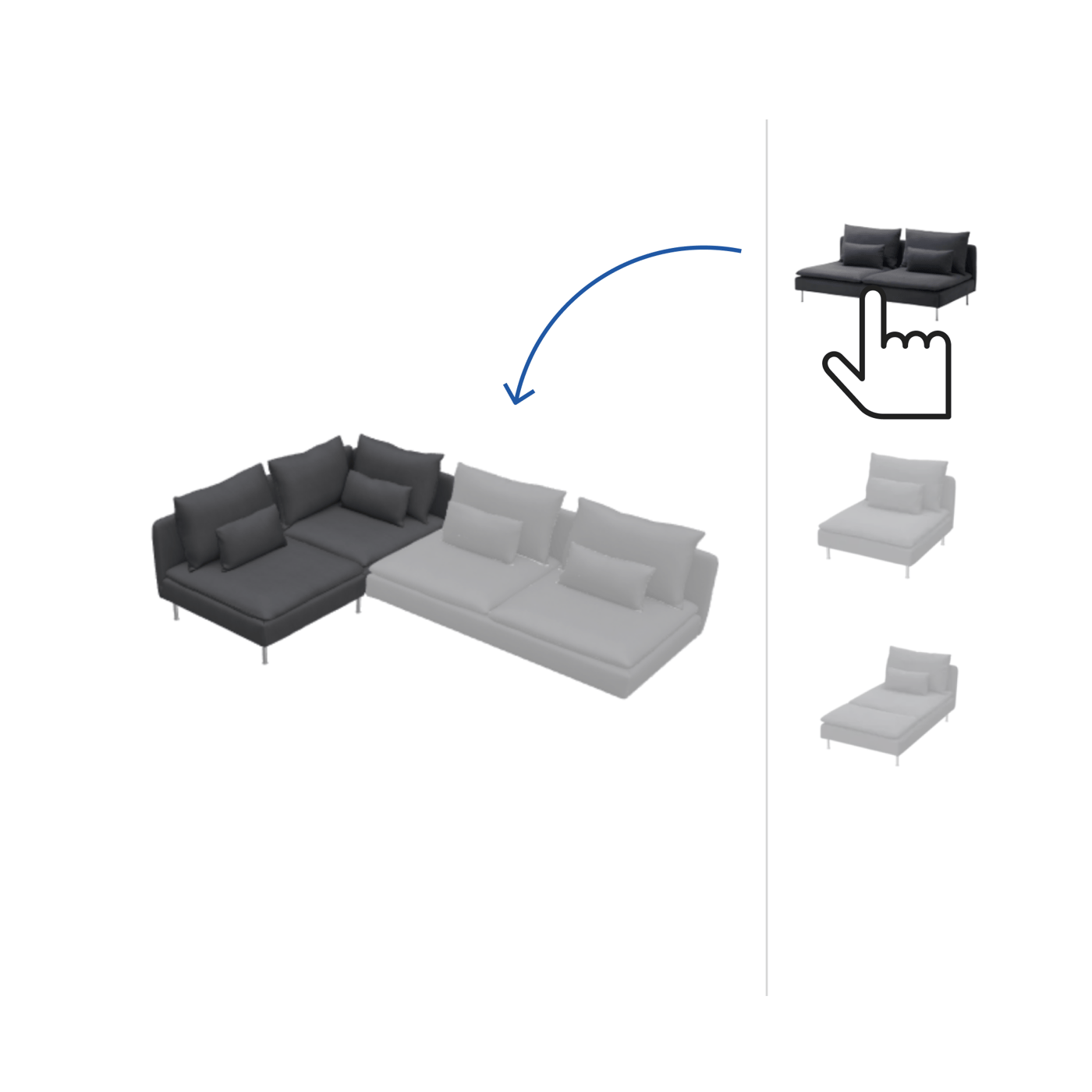 Outil de conception gratuit canapé SÖDERHAMN - IKEA