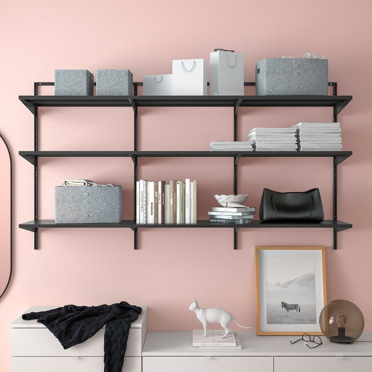 BOAXEL shelving unit, anthracite, 187x40x101 cm - IKEA Finland
