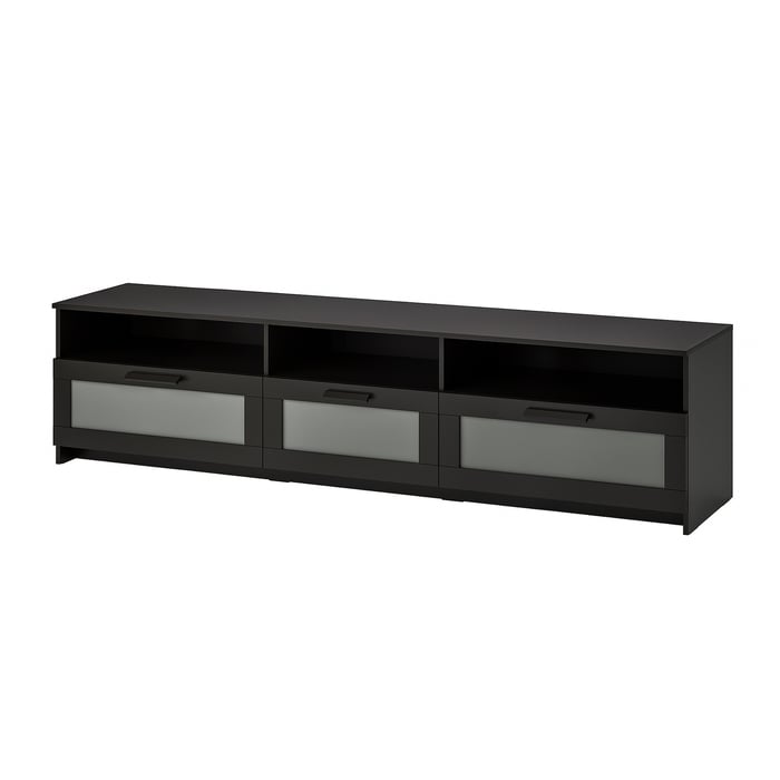 BRIMNES TV bench, black, 216x41x54 cm - IKEA Finland