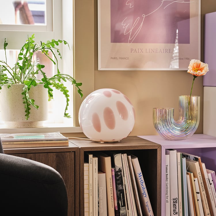 FADO table lamp, pink/glass, 25 cm - IKEA Finland