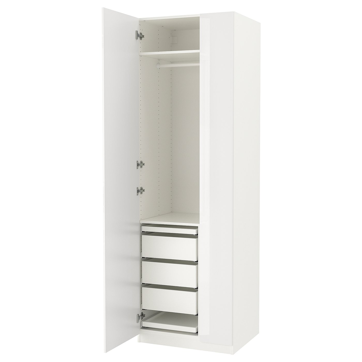 PAX / FARDAL wardrobe combination, high-gloss/white, 75x60x236 cm ...