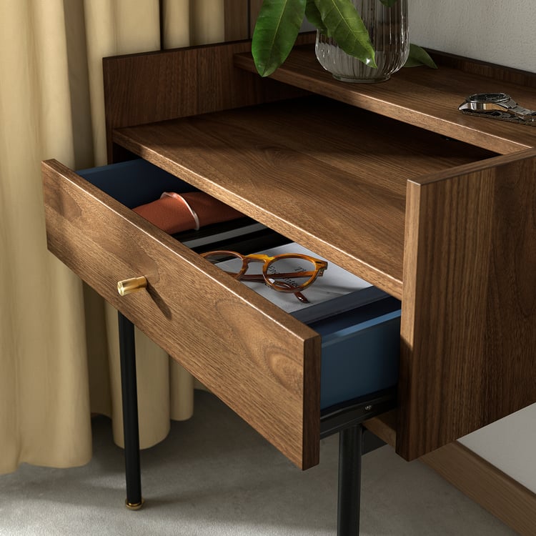 RÅDMANSÖ bedside table, brown walnut effect, 54x38x58 cm - IKEA Finland