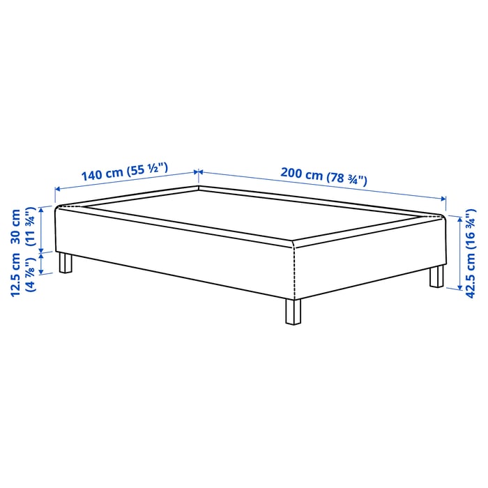 RENFJÄLLET pocket spring mattress base, incl leg firm/Knisa light beige ...