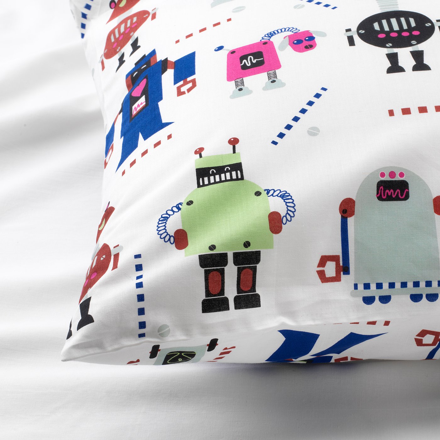 LATTJO Pussilakana + 1 tyynyliina - pienet robotit, monivärinen - IKEA