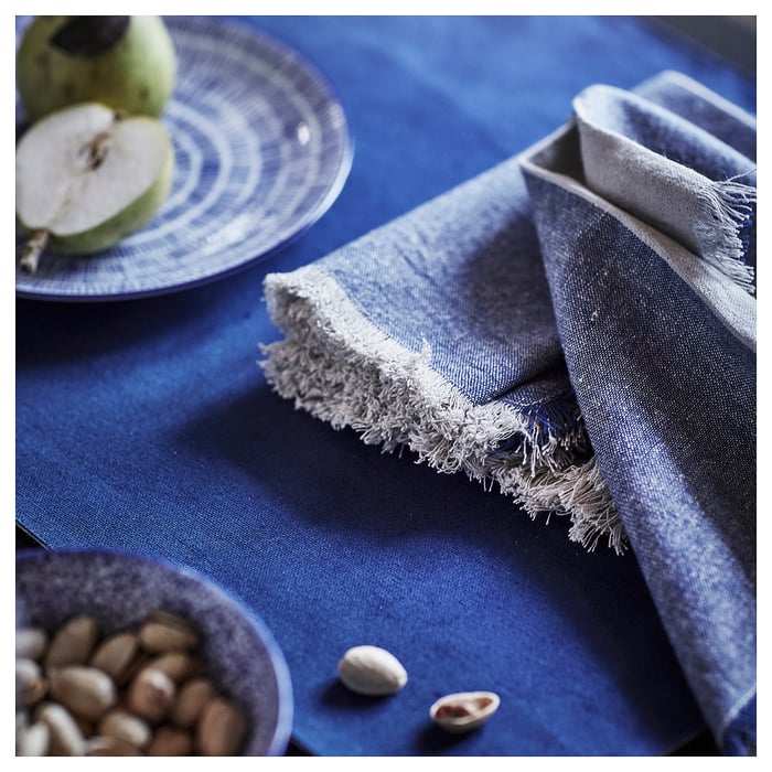 NISSÖGA tabletti, valkoinen/tummansininen, 45x35 cm - IKEA